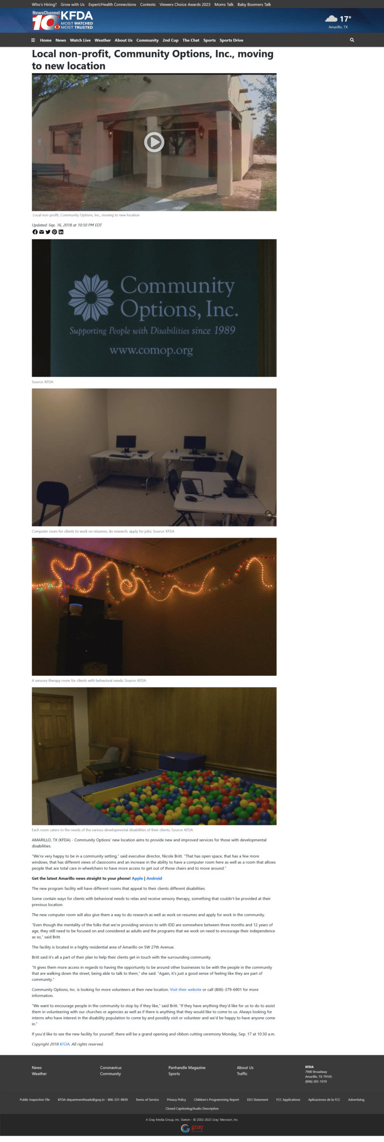 Community Options to Open New Day Habilitation Program in Amarillo ...