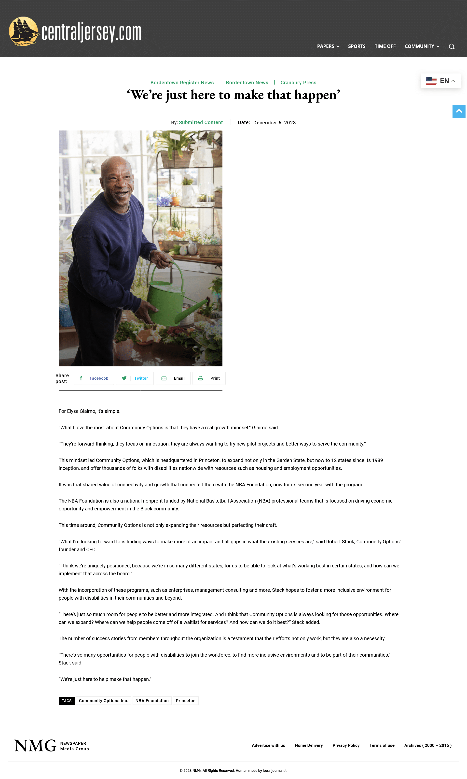 We’re just here to make that happen | Community Options, Inc.